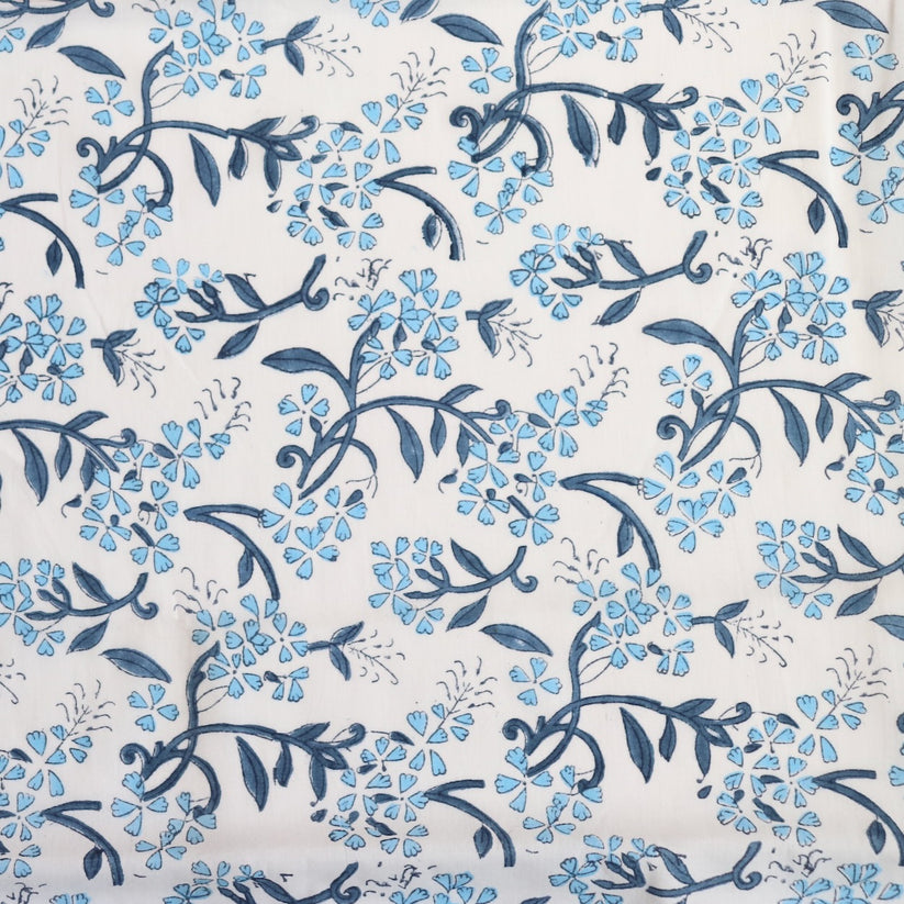Blue Sprigs Hand Block Print Cotton Fabric – Loom and Stars