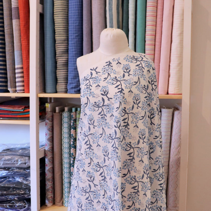 Blue Sprigs Hand Block Print Cotton Fabric – Loom and Stars