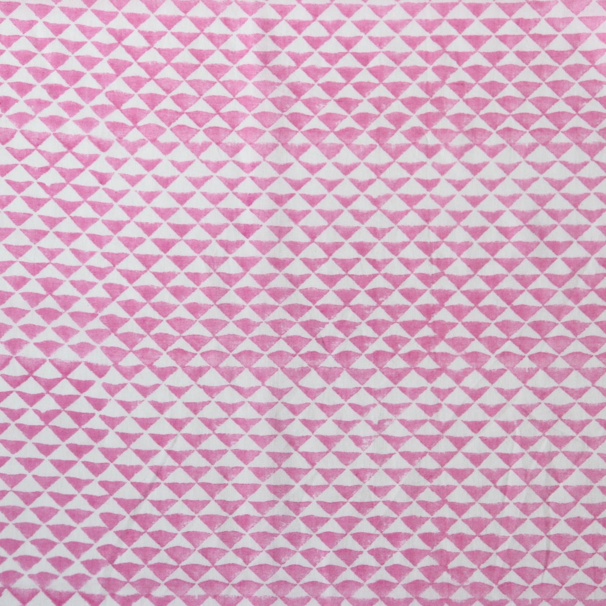 Pink Triangles Block Print Cotton Fabric – Loom and Stars