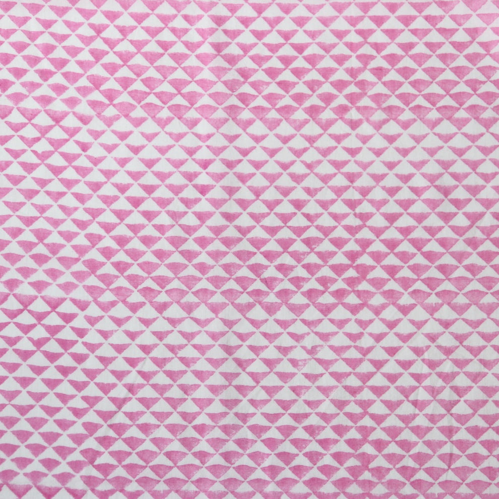Pink Triangles Block Print Cotton Fabric – Loom and Stars