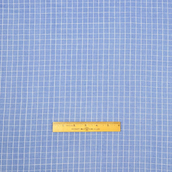 Wedgwood Check Handloom Cotton Fabric – Loom and Stars